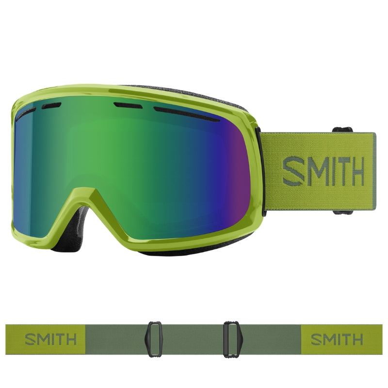 Maschera da sci Smith Range Algae Green Sol-X con lente a specchio ...